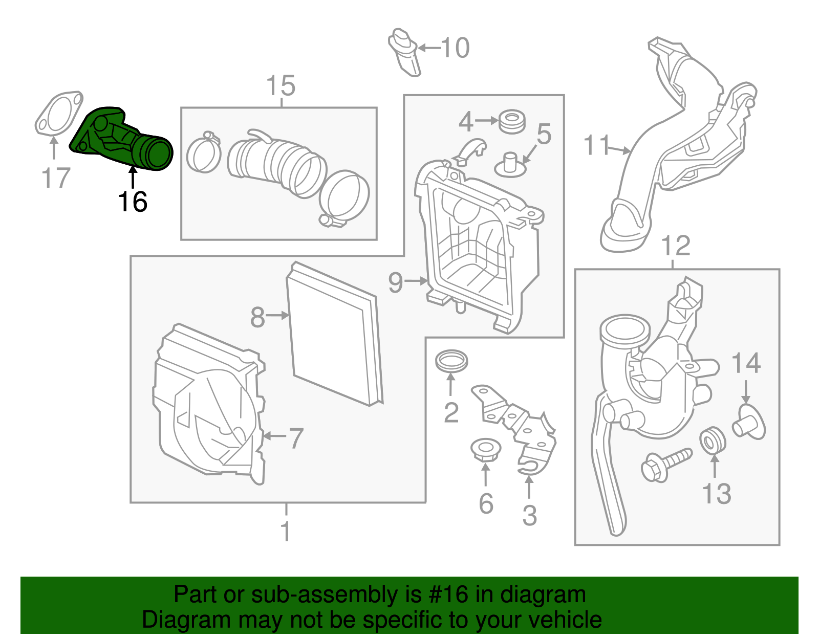 2017-2019 Nissan Sentra Air Inlet Tube 14460-BV81B | Sullivan Brothers ...