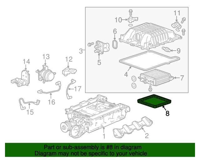2009-2015 GM Lower Intercooler Insulator 12612467 GM | GMPartsDirect.com