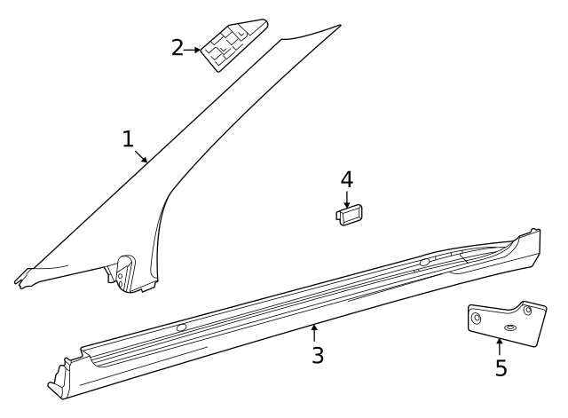 Toyota - 75860-62010-A1 - Rocker Molding - 2016-2020 Toyota Mirai ...