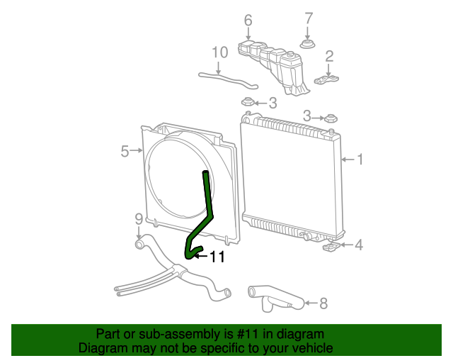 F81Z-8075-AA - Ford Super Duty | Excursion | Radiator Overflow Hose ...