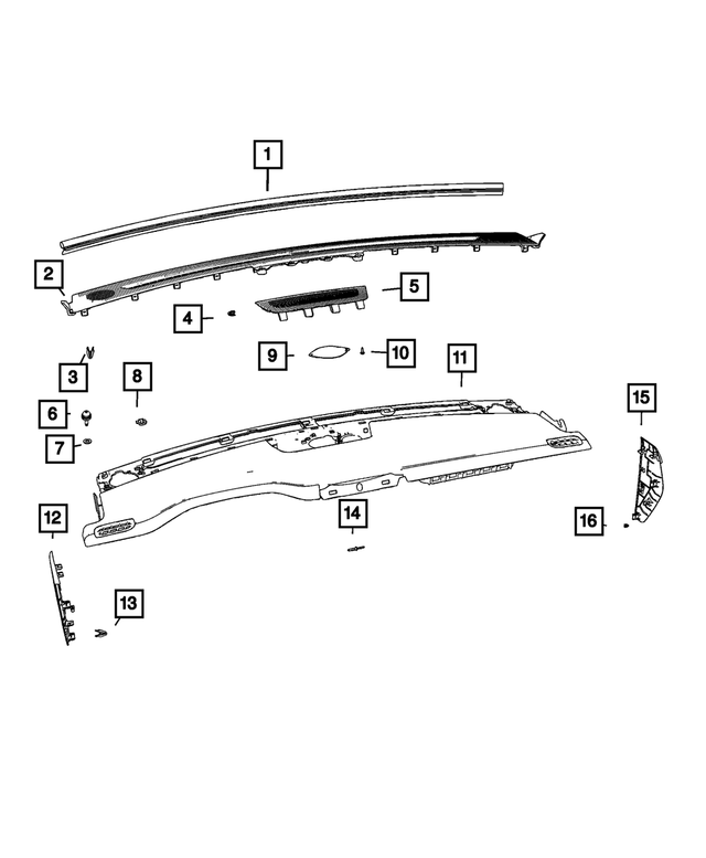 2022-2025 Jeep Compass Instrument Panel Panel 7BD73DX9AF | Mopar eStore