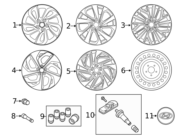 Hyundai - 52910-C1910 - Spare Wheel - 2016-2023 Hyundai | OEM Hyundai ...