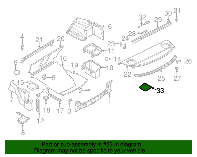 51468222943 - 2000-2006 BMW Speaker Grille (51-46-8-222-943) | BMW of ...