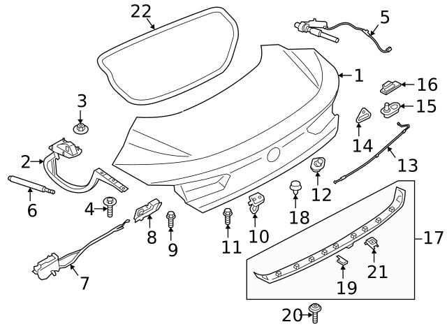 41-00-7-417-256 - Deck Lid Hinge 2019-2023 BMW | AutoNationParts.com