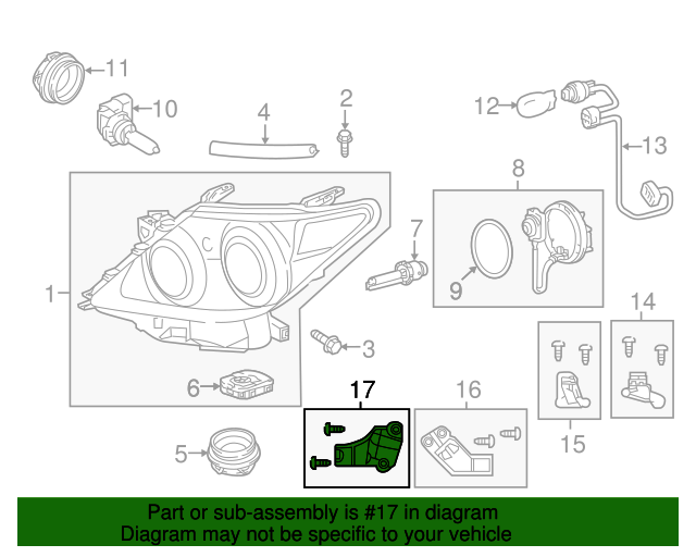 81196-60080 - Headlight Bracket 2013-2015 Lexus LX570 | AutoNationParts.com