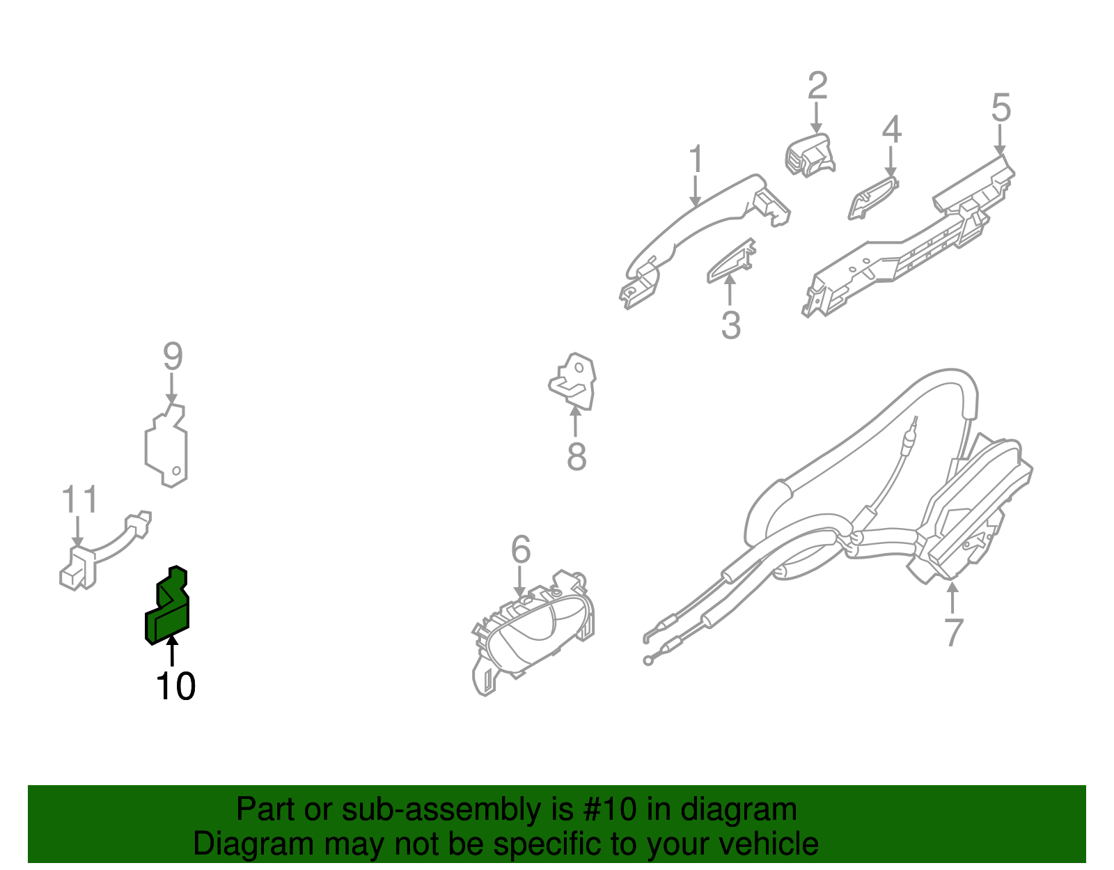 2015-2020 Nissan Rogue Lower Hinge 82421-5HA0A | Nissan RVA