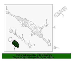 2015-2023 Mercedes-Benz Rack and Pinion Bellows 205-460-06-96 ...