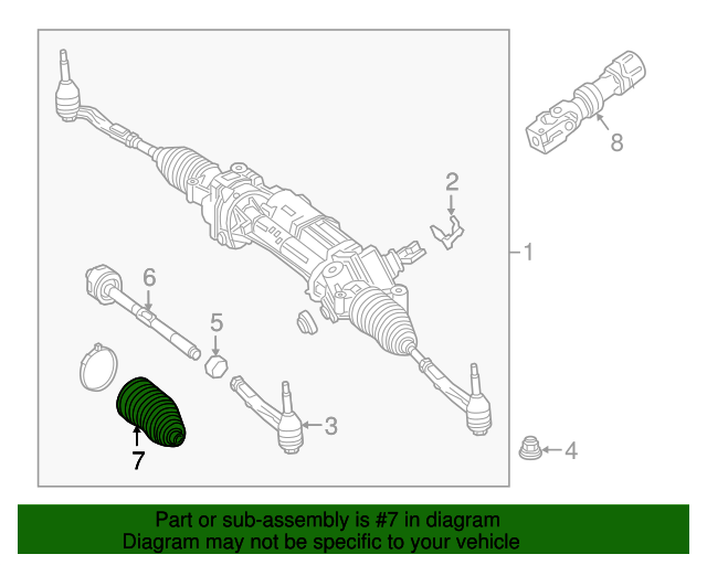 205-460-06-96 - Rack and Pinion Bellows 2015-2023 Mercedes-Benz ...