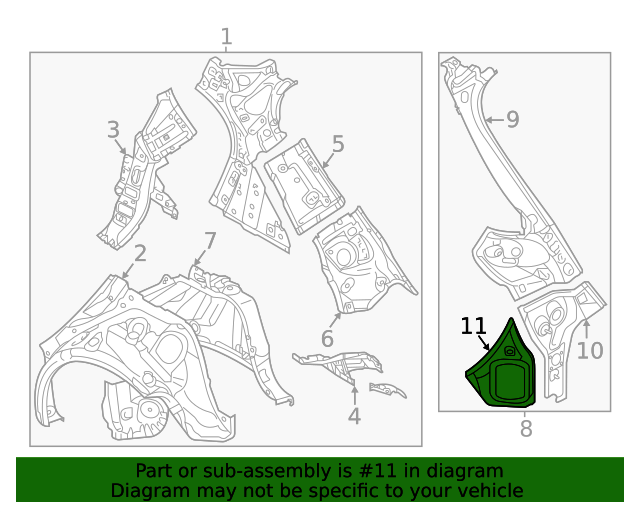 2020 Toyota Yaris Trough 61622-WB002 | Sparks Parts