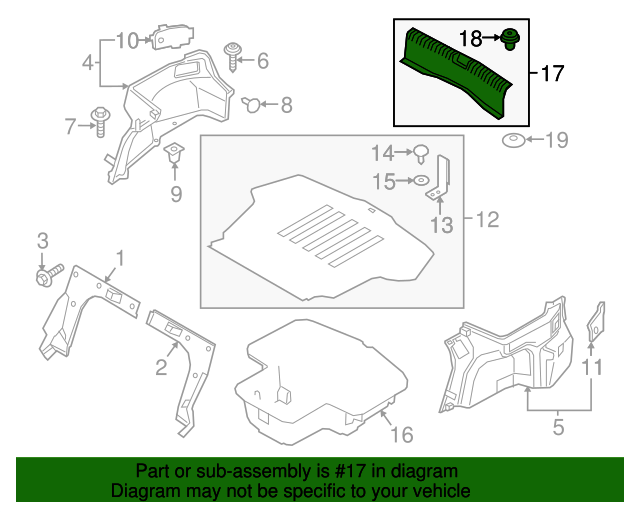 2016 Kia Optima OEM NEW 2016 Kia Optima Transverse Rear Trim Trunk ...