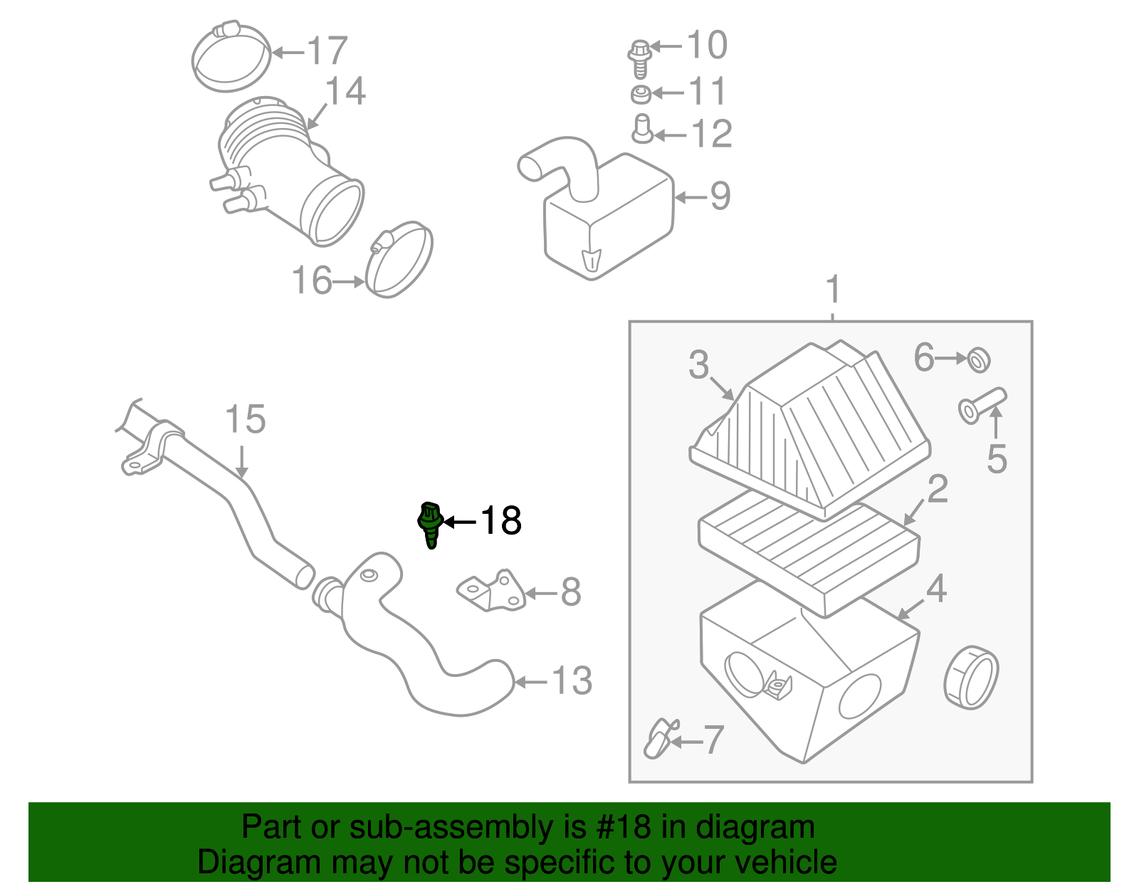 1993-2006 Nissan Air Intake Temp Sensor 22630-1B00A | Nissan Parts Central