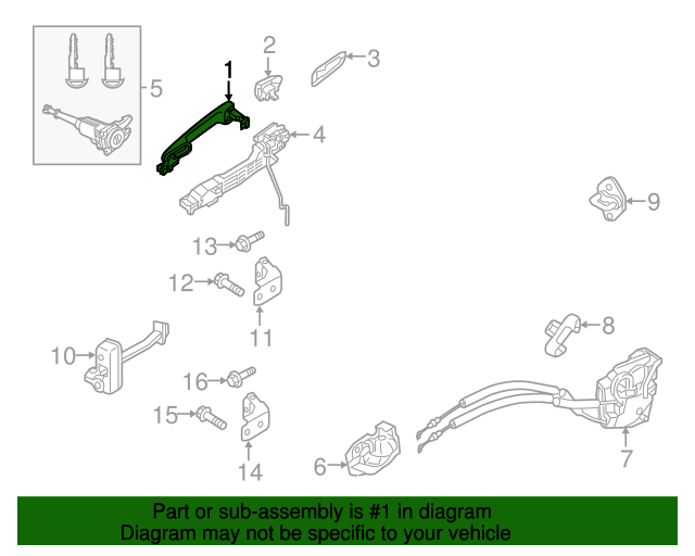 2013-2016 Mazda Handle, Outside - Driver's Side (LH) BJS8-59-41X-50 ...