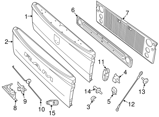 2015-2020 Ram Tailgate 68245874AI | TascaParts.com