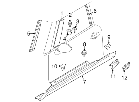 Exterior Trim - Pillars for 2013 Mini Cooper | BMWPartsHub