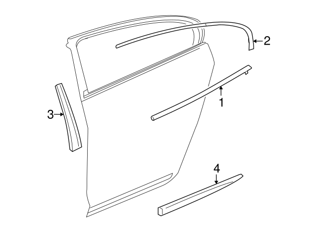 2010-2016 Buick LaCrosse Rear Driver Side Door Window Upper Reveal ...