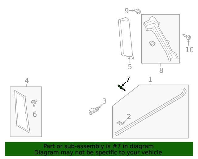 W706495-S417 - Pillar Molding Rivet 2018-2024 Ford | Ford Parts Direct