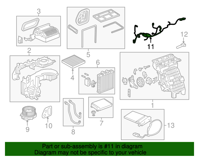 2016-2019 Chevrolet Cruze Air Conditioning Wiring Harness 13458878 ...
