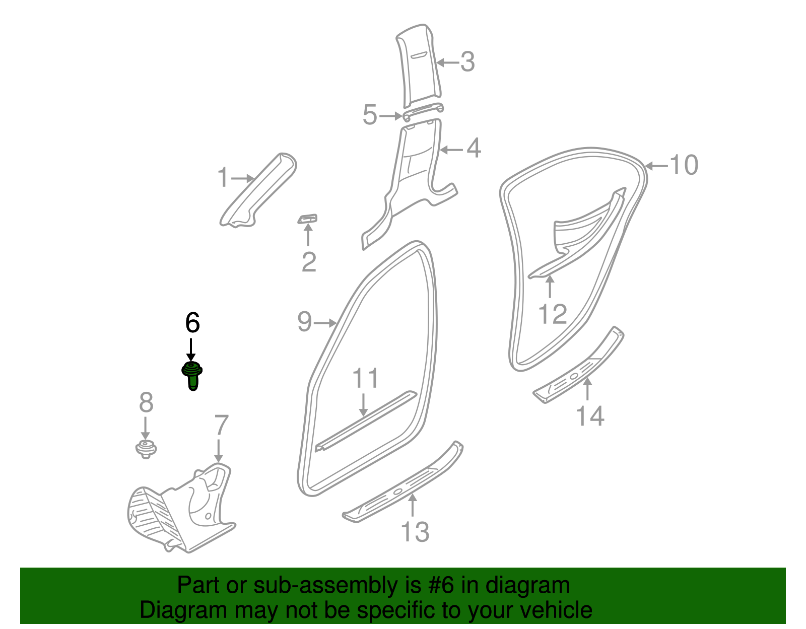 Genuine BMW 51-43-8-189-311 | Lower Center Pillar Trim Clip | FREE ...