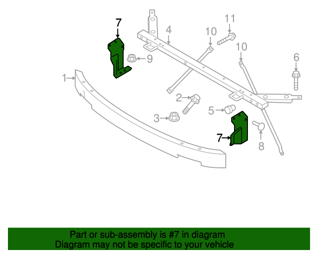 2017-2020 Volvo Bumper Impact Bar Bracket - Passenger Side (RH ...