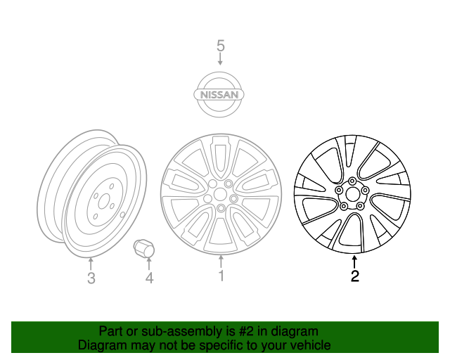 40300-9UF2A - Wheel, Alloy 2019-2021 Nissan Murano | Nissan Parts ...