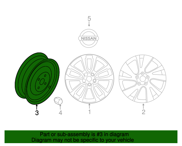 2020-2022 Nissan Murano Wheel, Spare 40300-9UF0A | Nissan Parts Plus