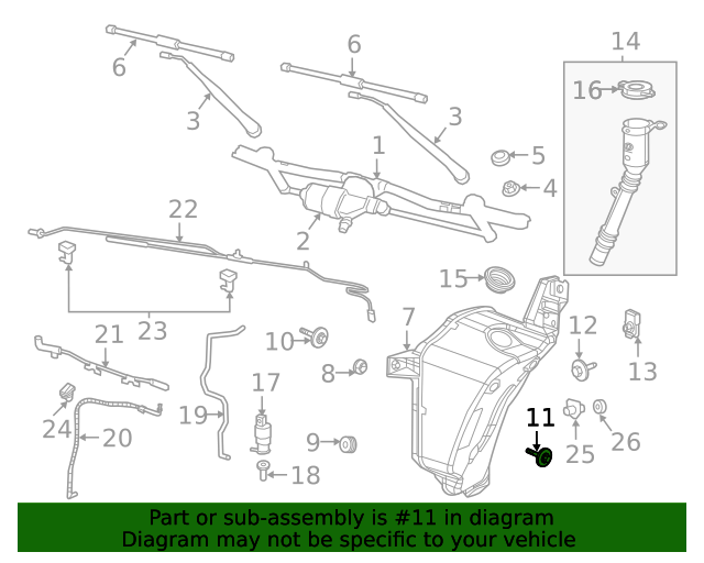 2015-2022 Mopar Washer Fluid Reservoir Bolt 6511013aa | TascaParts.com