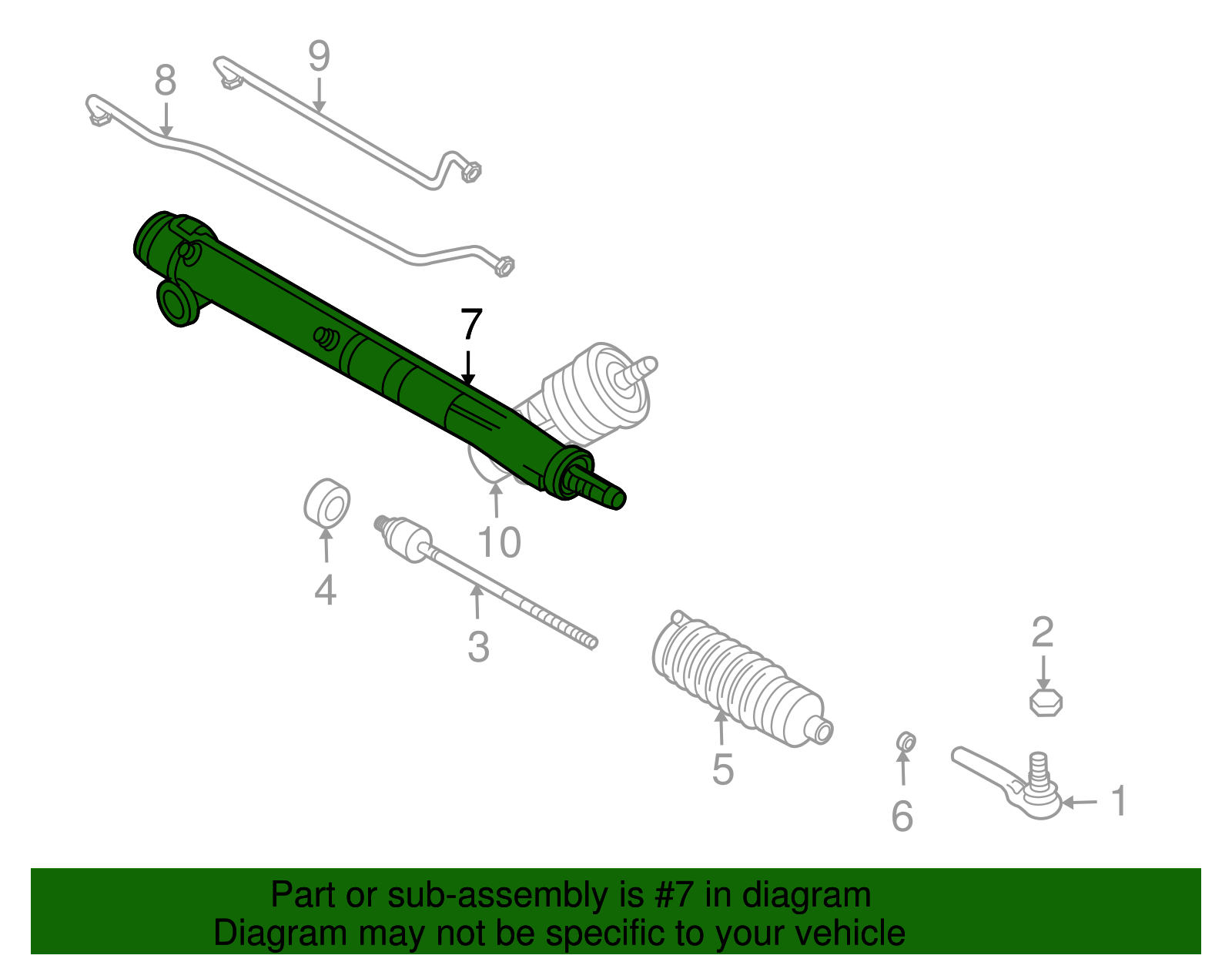2007-2008 Cadillac XLR Hydraulic Rack and Pinion Steering Gear Assembly ...