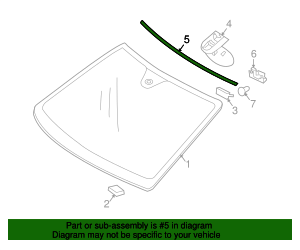 171-671-00-30 - Windshield Molding 2005-2011 Mercedes-Benz ...