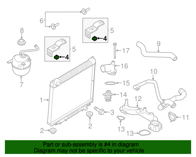 F7UZ-8125-AA - Radiator Assembly Upper Insulator - 1999-2023 Ford ...