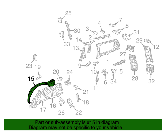 61631-60080 - Outer Wheelhouse - 2008-2011 2013-2020 Toyota Land ...