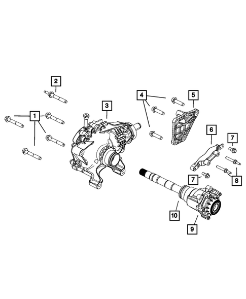 Front Axle: Housing, Differential and Vent for 2024 Jeep Grand Cherokee ...