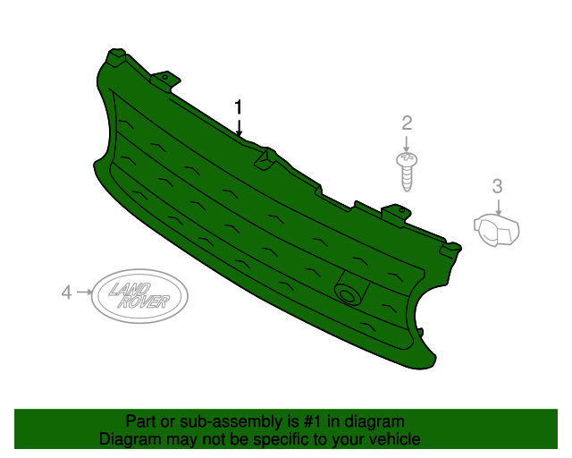 2010 Land Rover Range Rover Grille LR019657 | JaguarParts.com