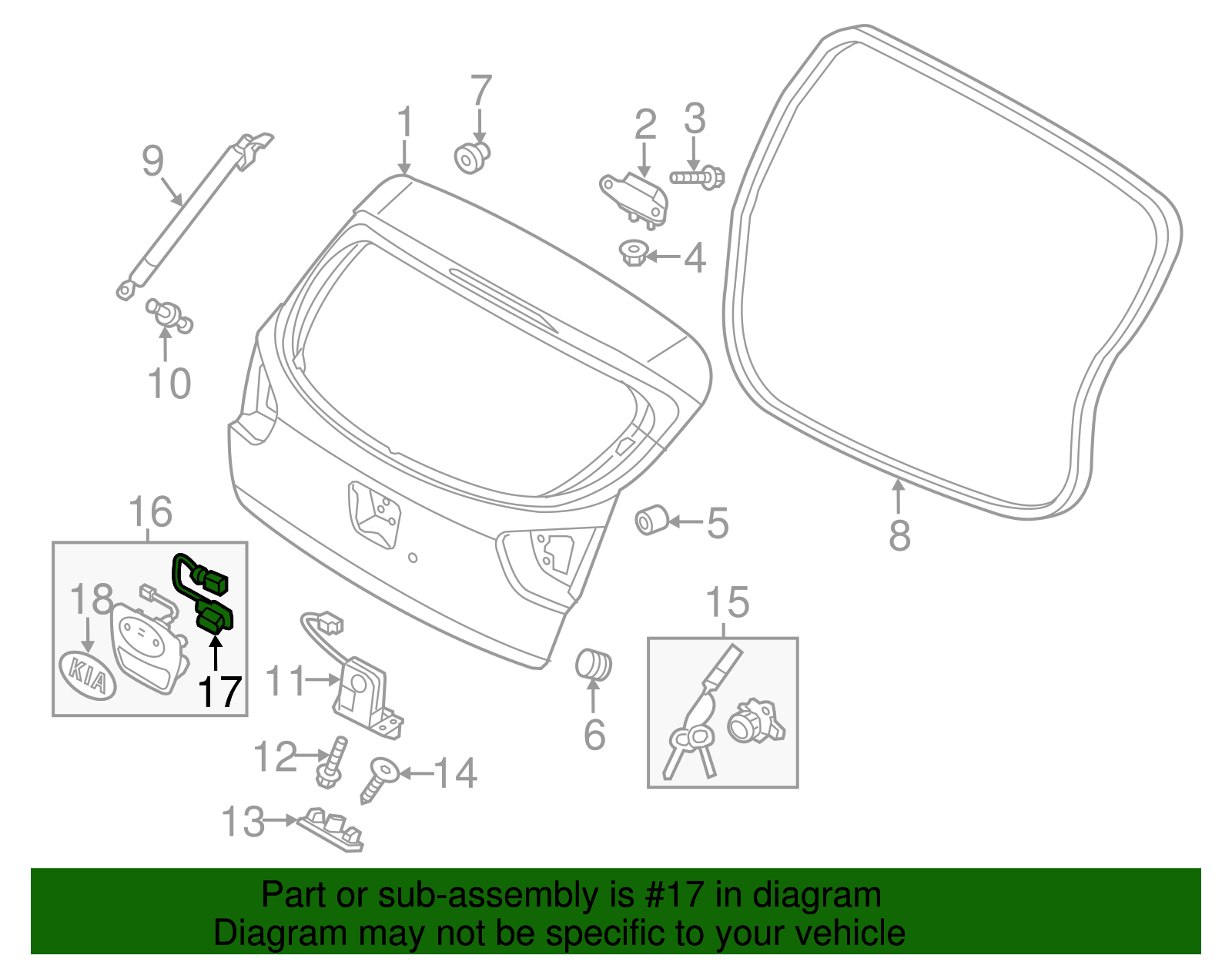 2012-2014 Kia Rio Rear Camera 95760-1W000 | Retail Performance Auto Parts