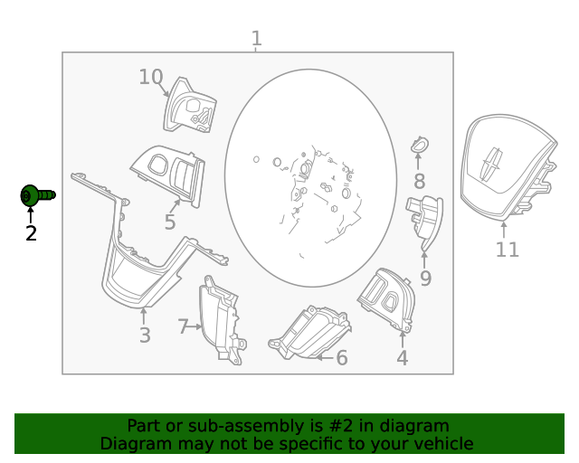 W721079-S437 - Steering Wheel Bolt 2021-2024 Ford | Ford Parts Direct
