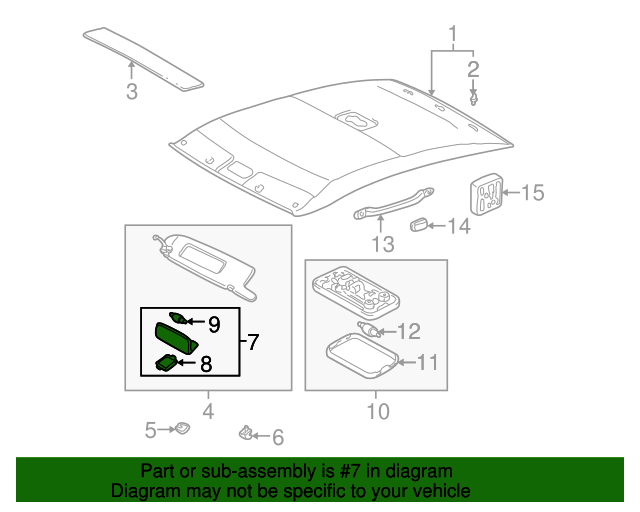 1999-2003 Toyota Solara Visor Lamp 81350-AC030-B3 | Toyota Parts Center