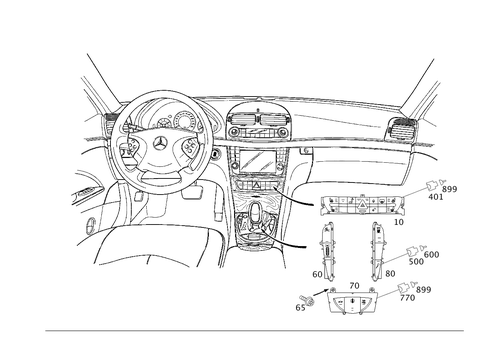 Switch in Instrument Panel and Center Console for 2025 Mercedes-Benz E ...