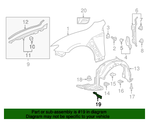 2015-2021 Lexus Fender Liner Extension 53851-24030 | OEM Parts Online