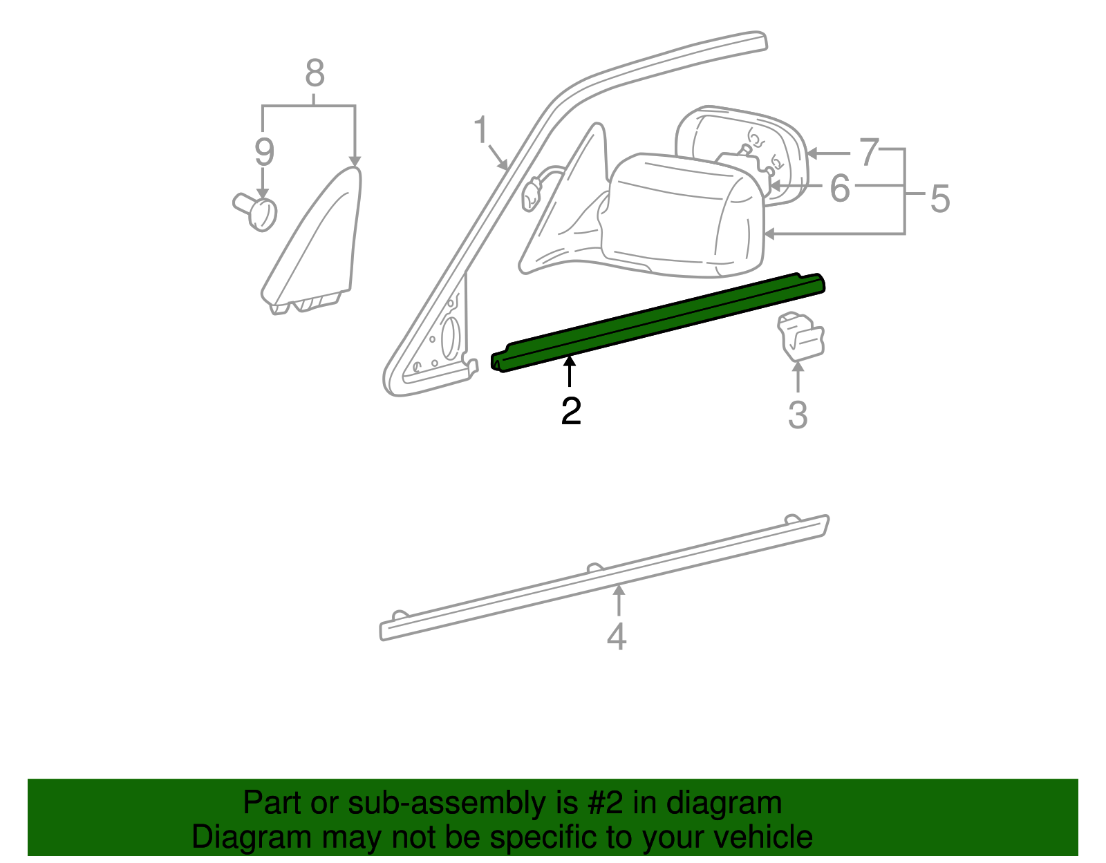 1997-2001 Toyota Camry Belt Weather-Strip 75720-33040 | OEM Parts Online