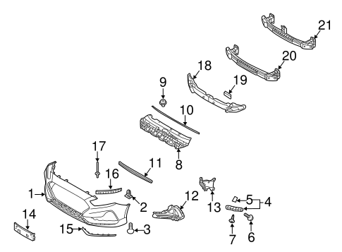Bumper & Components - Front for 2018 Hyundai Sonata | Hyundai OEM Parts ...