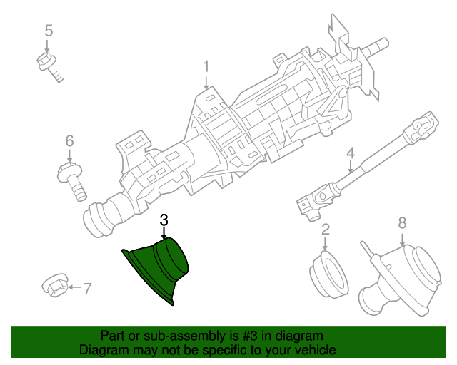 48950-JA000 - Steering Coupling Boot 2007-2014 Nissan | AutoNation Parts