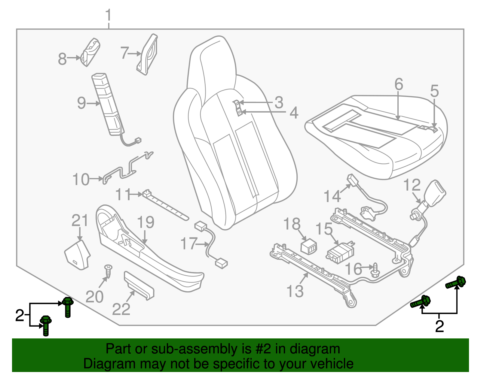 2006-2017 Mazda Seat Assembly Mount Bolt 9YA0-21-079 | TascaParts.com