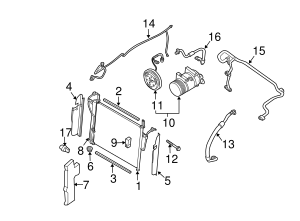 2004-2015 Nissan Condenser Assembly Mount 92118-9FD0A | TascaParts.com