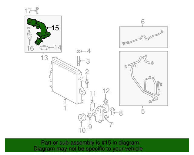 2005-2007 Land Rover LR3 Engine Coolant Outlet Flange LR020008 ...