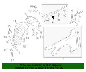 2014-2020 Infiniti Fender Ledge Cover Retainer Clip 65877-4GA0A ...