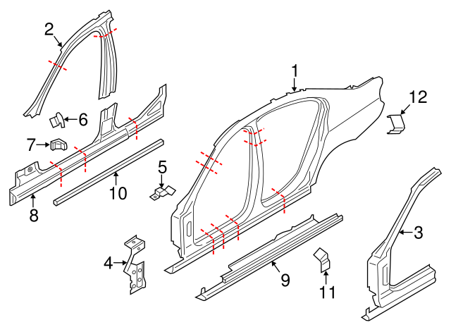 51-71-7-175-597 - Rocker Panel Reinforcement 2013-2019 BMW ...