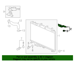 74176-T7W-A00 - Bracket, L Radiator Mounting (Upper) - 2016-2020 Honda ...