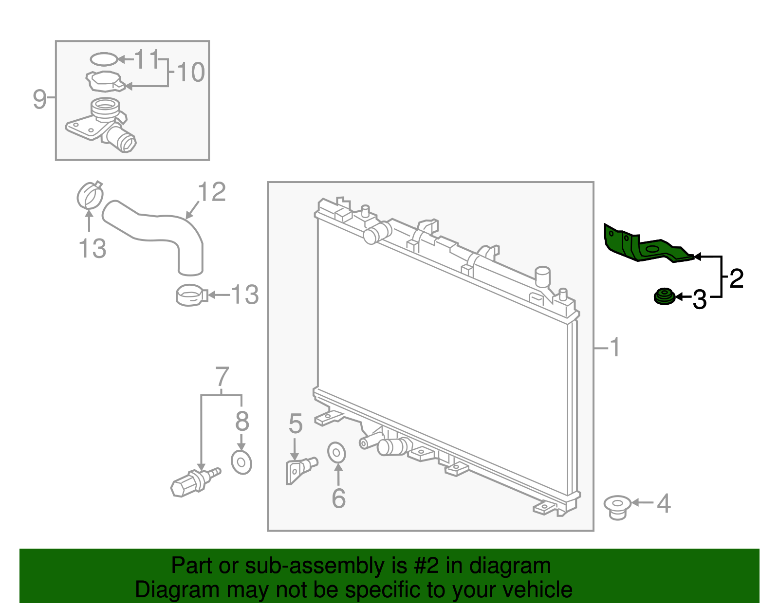 74171-T7W-A00 - 2016-2022 Honda HR-V - Bracket R Radiator Mounting ...