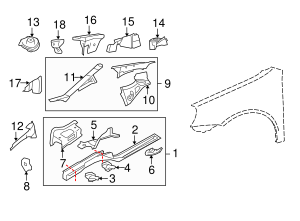 2005-2016 Volkswagen Lower Rail 1K0-803-106-D | vwpartscente