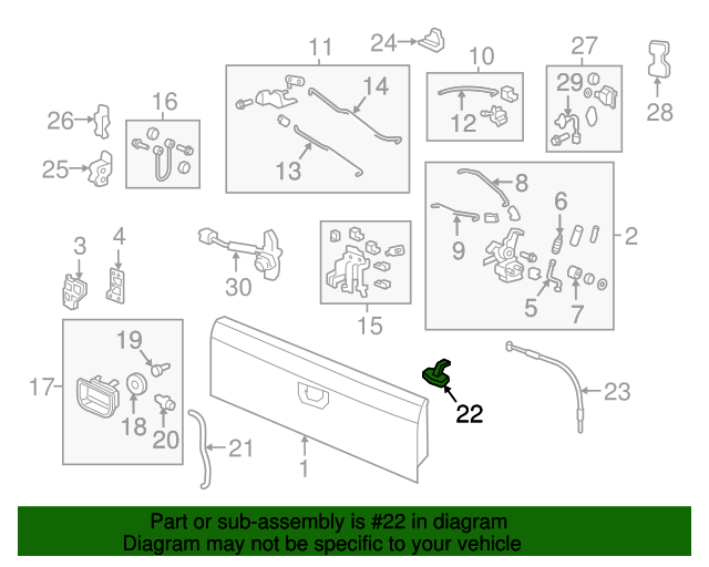 74811-T6Z-A11ZC - Handle Assembly Tailgate (Upper)*NH797M* (Modern ...