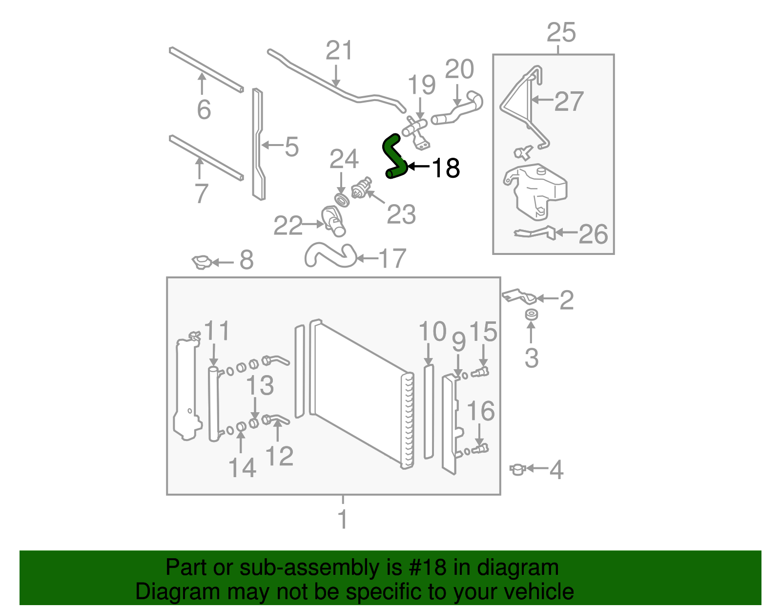 2009-2013 Toyota Corolla Radiator Hose 16573-22040 | Toyota Parts Center
